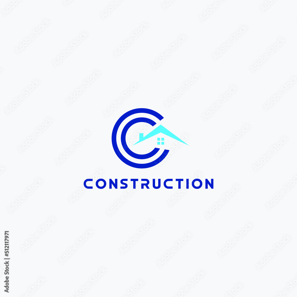 vector logo for building construction Stock Vector | Adobe Stock