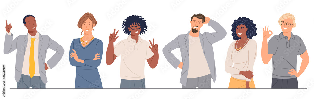 Emotions and gesture set Stock Vector | Adobe Stock
