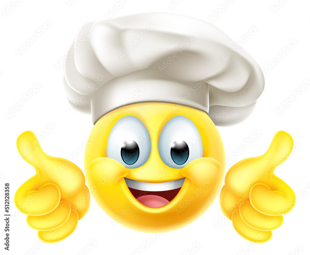 Chef Emoticon Cook Cartoon Face Stock Vector | Adobe Stock Chef Emoticon Cook Cartoon Face Stock Vector | Adobe Stock