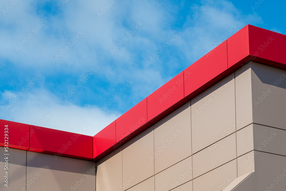 Stockfoto The exterior wall of a contemporary commercial style building ...