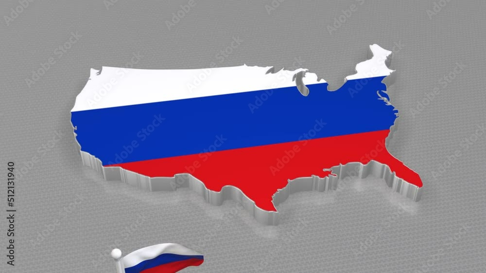 3D Russia map Illustration and flag. This is a digital Russia map ...