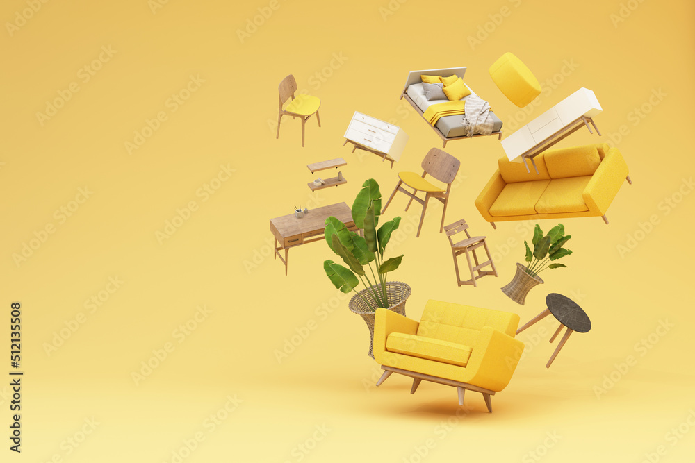 interior design concept Sale of home decorations and furniture During ...