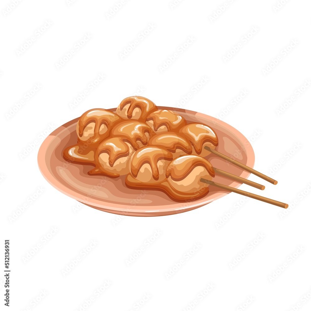 Dango, traditional Japan food vector illustration. Cartoon dumplings on ...