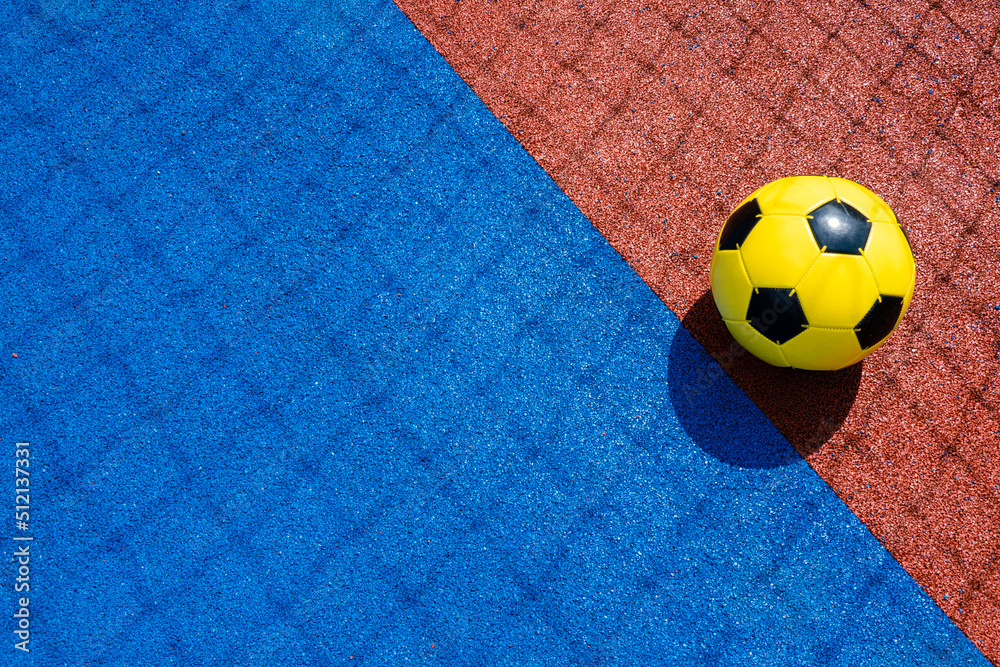 Colorful sports court background. Top view light blue field rubber ...