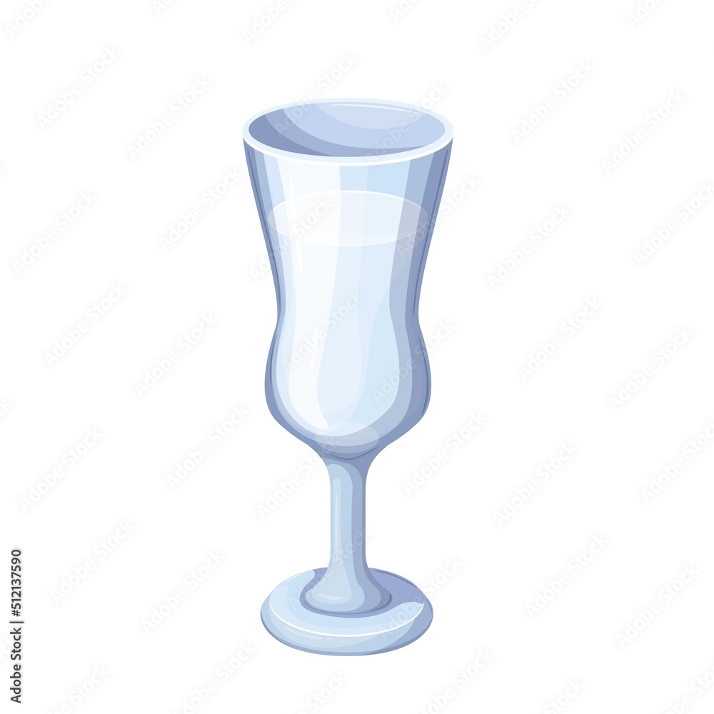 Gin in glass, distilled strong alcohol drink from bar menu vector ...