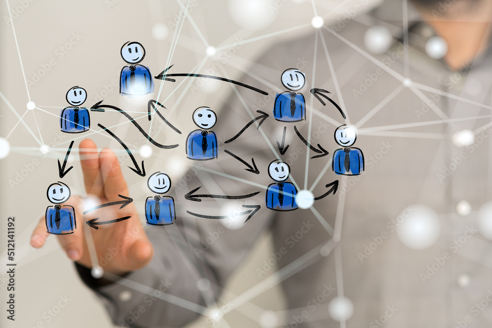 Abstract technology group and data 3d Stock Photo | Adobe Stock