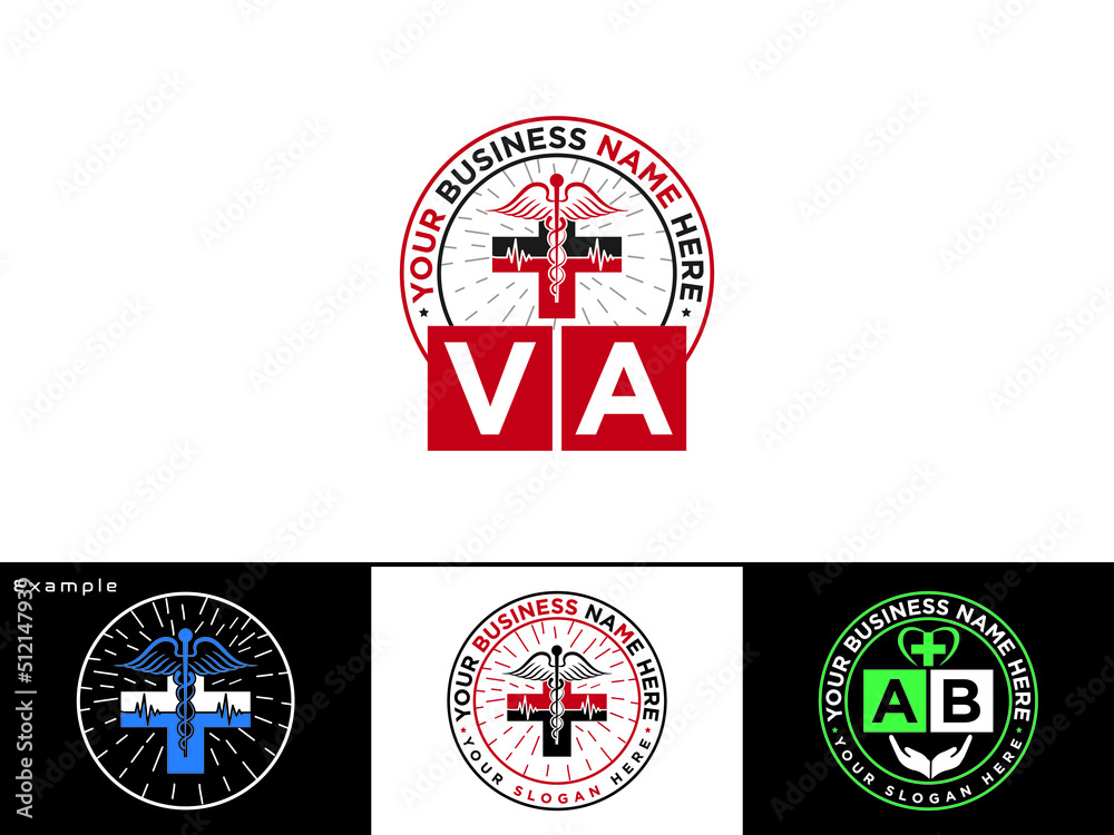 Colorful VA Logo Icon, Letter Va av Medical Logo Image Design For ...