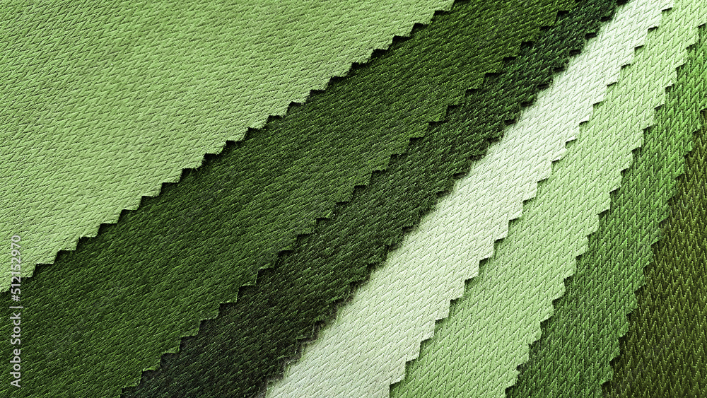 samples of fabric for interior upholstery or drapery works in green ...