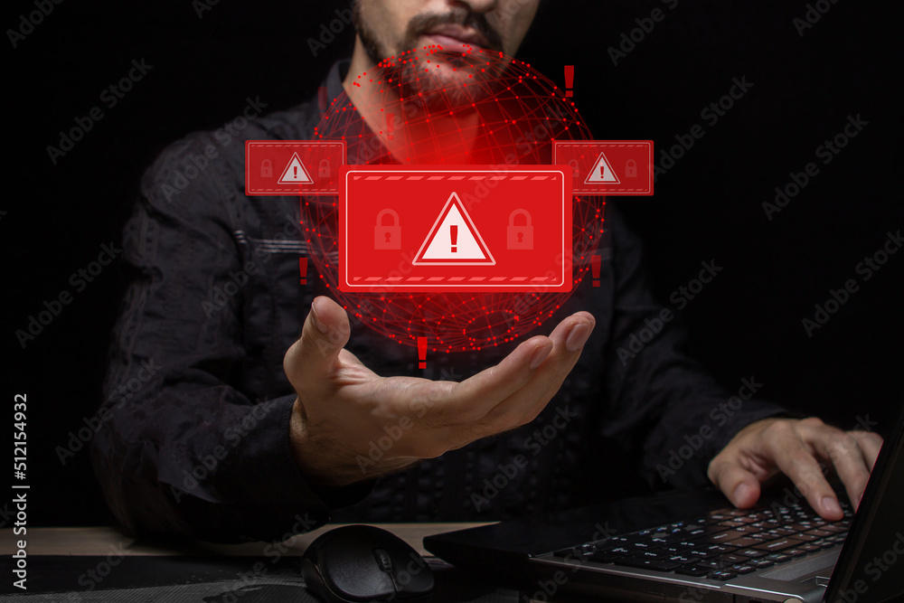 Computer System Hack Warning The Concept Of A Cyber Attack On A