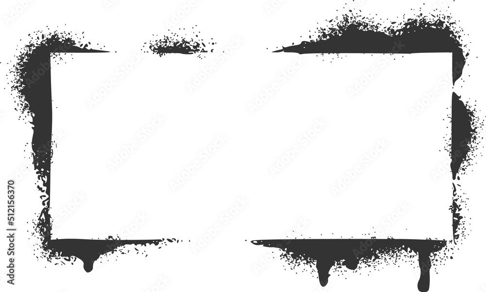 Poster Spray Paint Graffiti Rectangular Frame Stencil – Wall Art ...