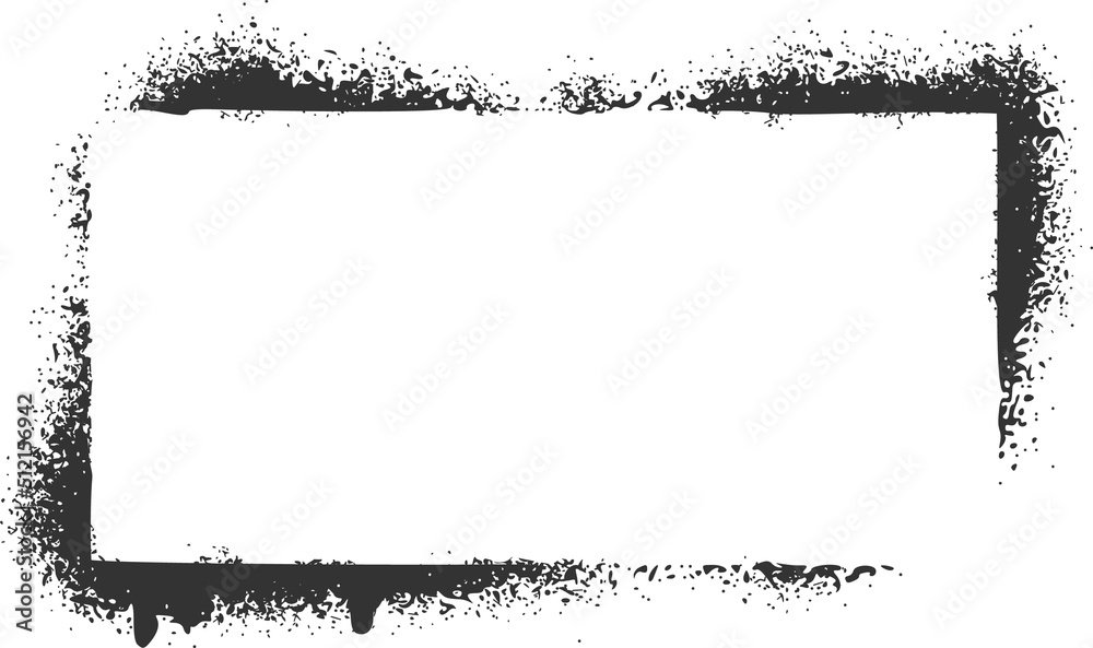 Spray Paint Graffiti Rectangular Frame Stencil Stock Illustration ...