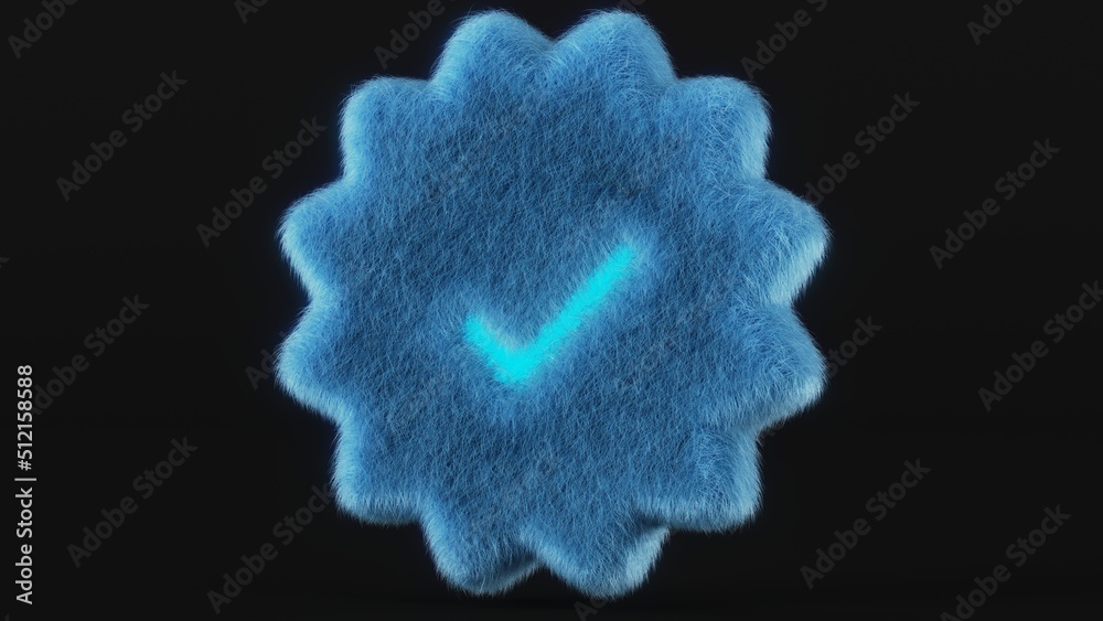 3D realistic fur star verified icon. Instagram verified badge. Social ...