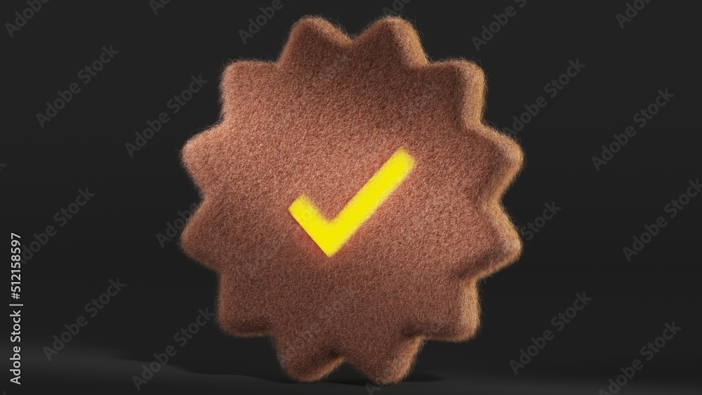 3D realistic fur star verified icon. Instagram verified badge. Social ...