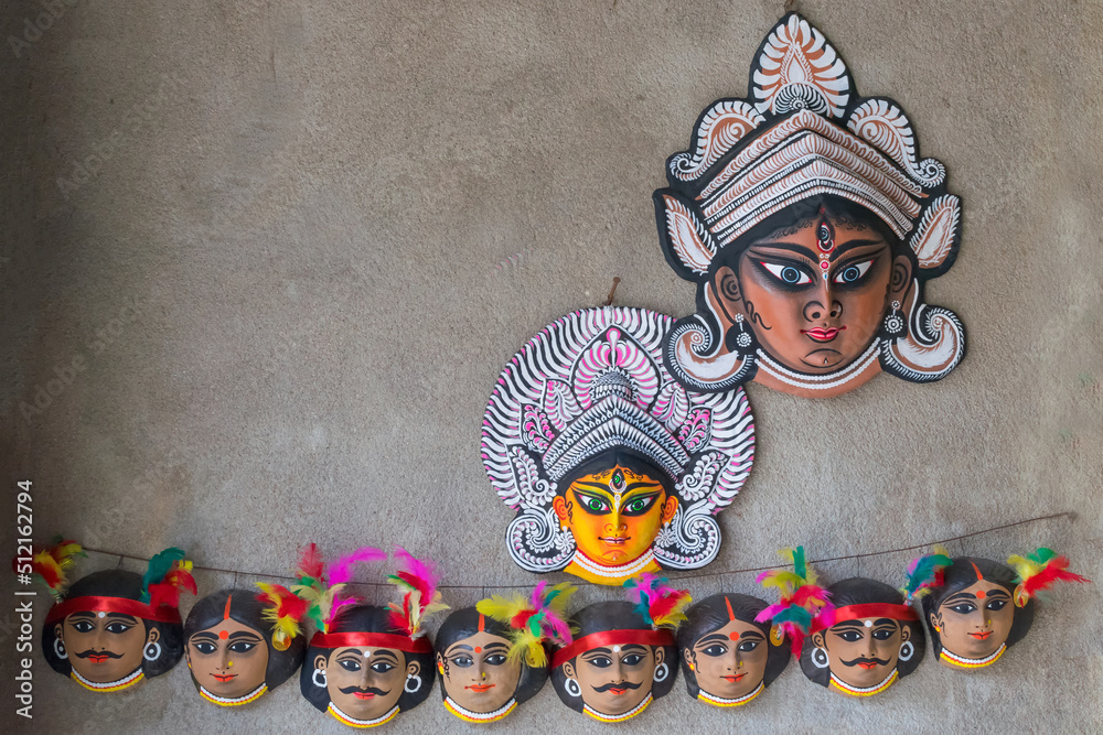 Purulia, West Bengal, India - August 15th 2017 : Colorful Chhau (or ...