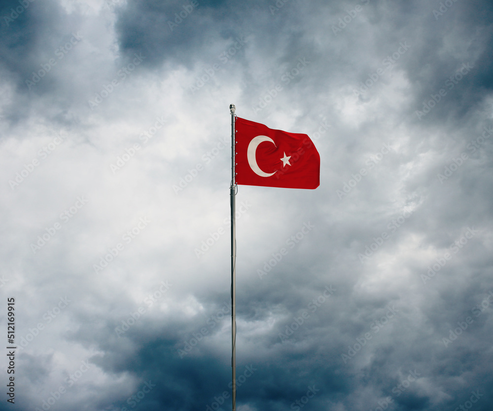 Turkish Flag, Turkish State 3D Flag Study Stock Photo | Adobe Stock