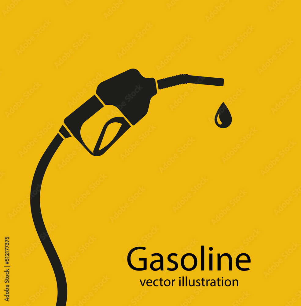 Creative vector illustration of fueling nozzle gasoline, diesel, gas ...