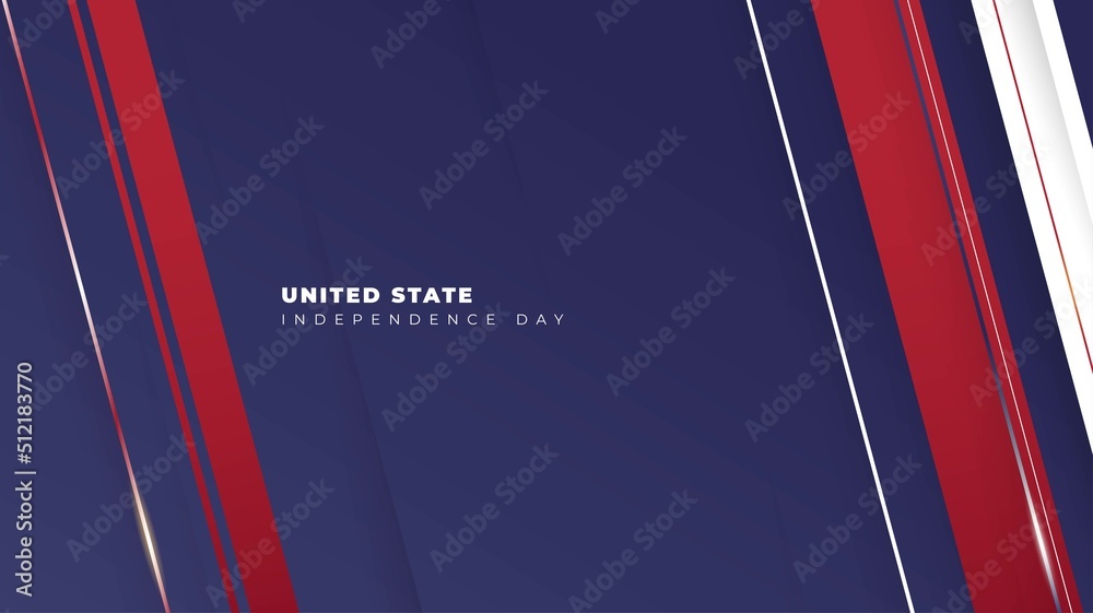 Blue and red geometric background for US independence day template ...
