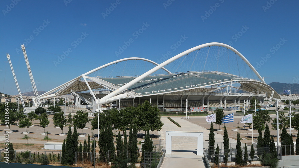 Olympic Stadium of Athens also called OAKA. The opening ceremony of the ...
