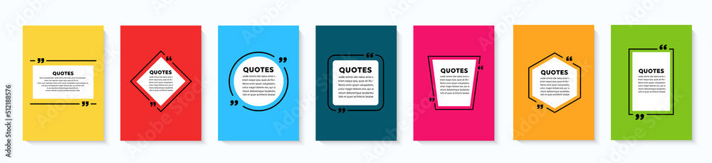 Quote box frame vector banner illustration. Stock Vector | Adobe Stock