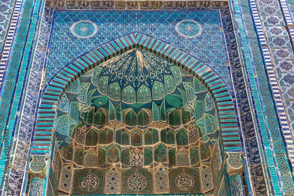 Facade of mausoleum Kutlug Ogo, wife of Amir Timur (Tamerlane ...