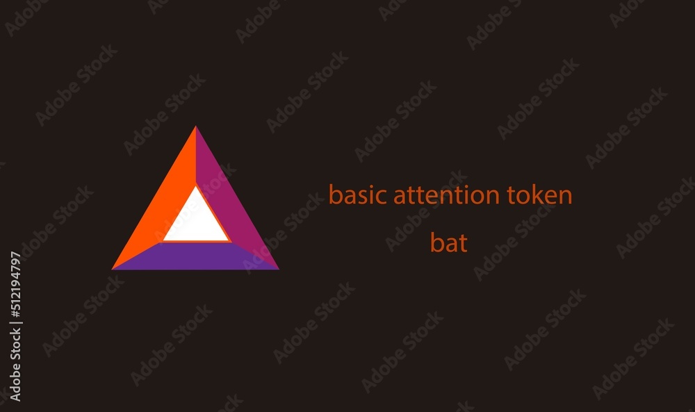 basic attention icon is a virtual currency image. 3d drawings ...