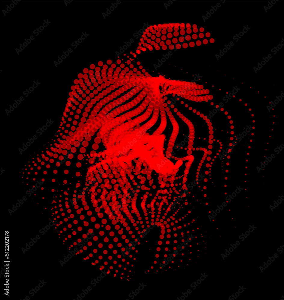 3d dynamic node of big data dots science. Wave infinity sinusoid line ...