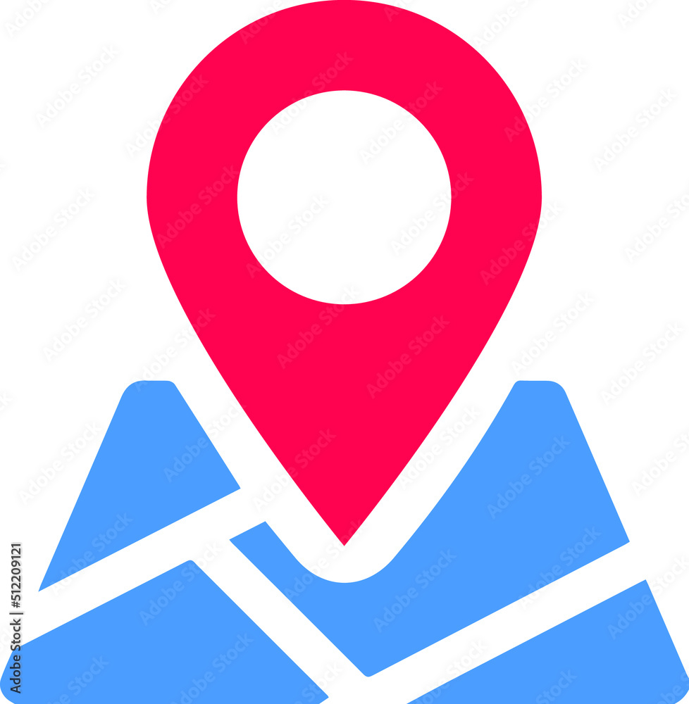 Map and location symbols. Mapping icon. Geolocation map path distance. location symbol pin icon ...