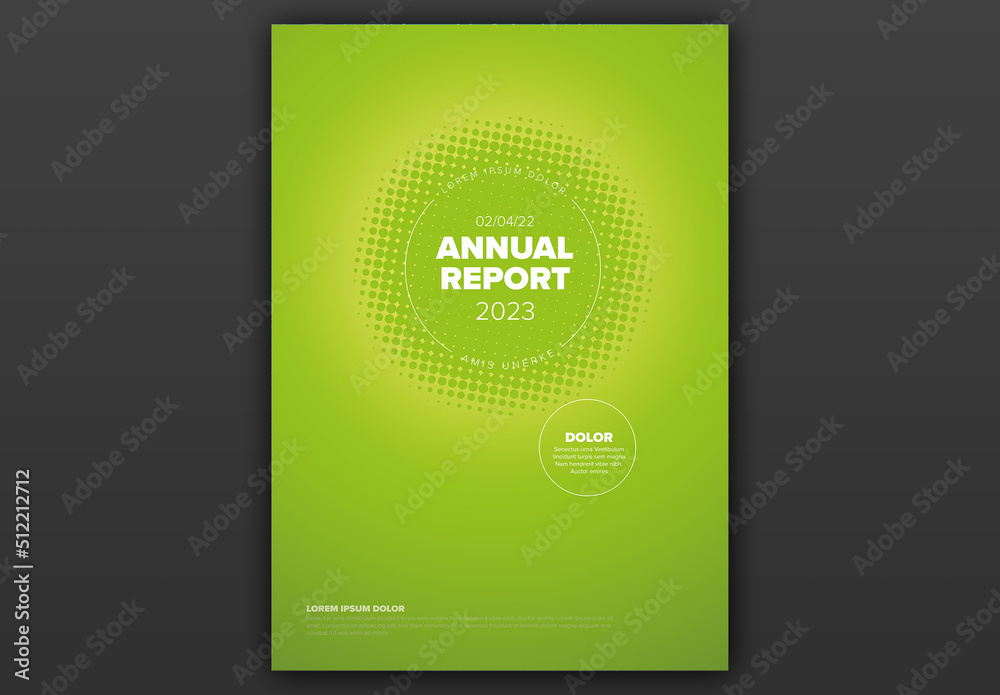 Green Annual Report Front Cover Page Layout Stock Template | Adobe Stock