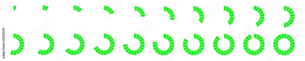 Round progress bars set. Process, loading, waiting, downloading ...