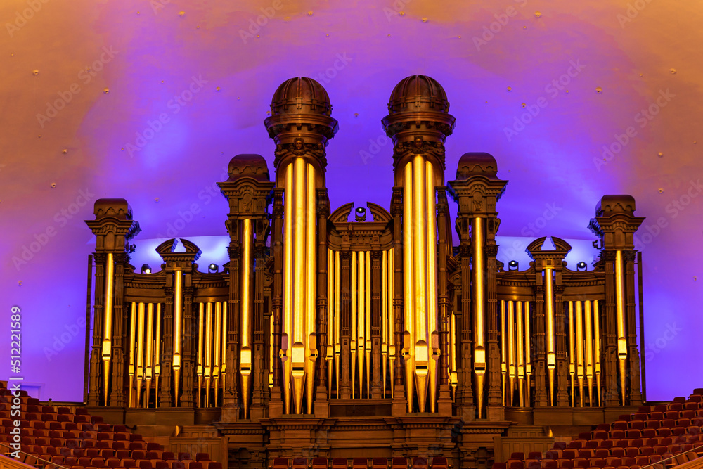 Historic Pipe Organ at the Tabernacle on Temple Square at the Salt Lake ...