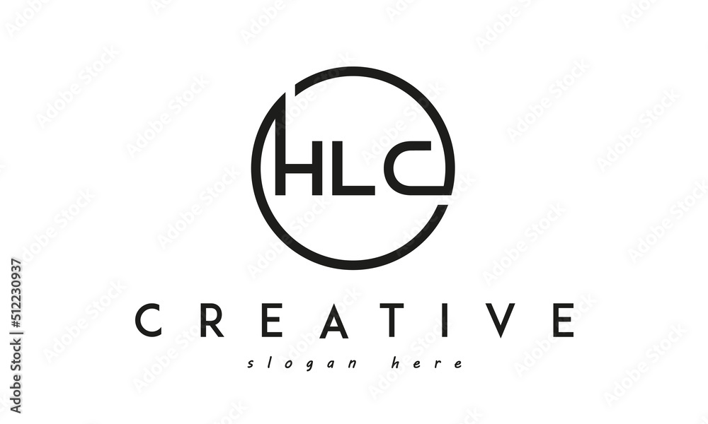 initial HLC three letter logo circle black design Stock Vector | Adobe ...