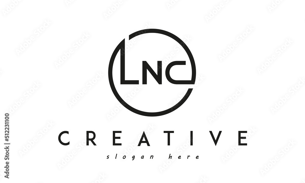 initial LNC three letter logo circle black design Stock Vector | Adobe ...