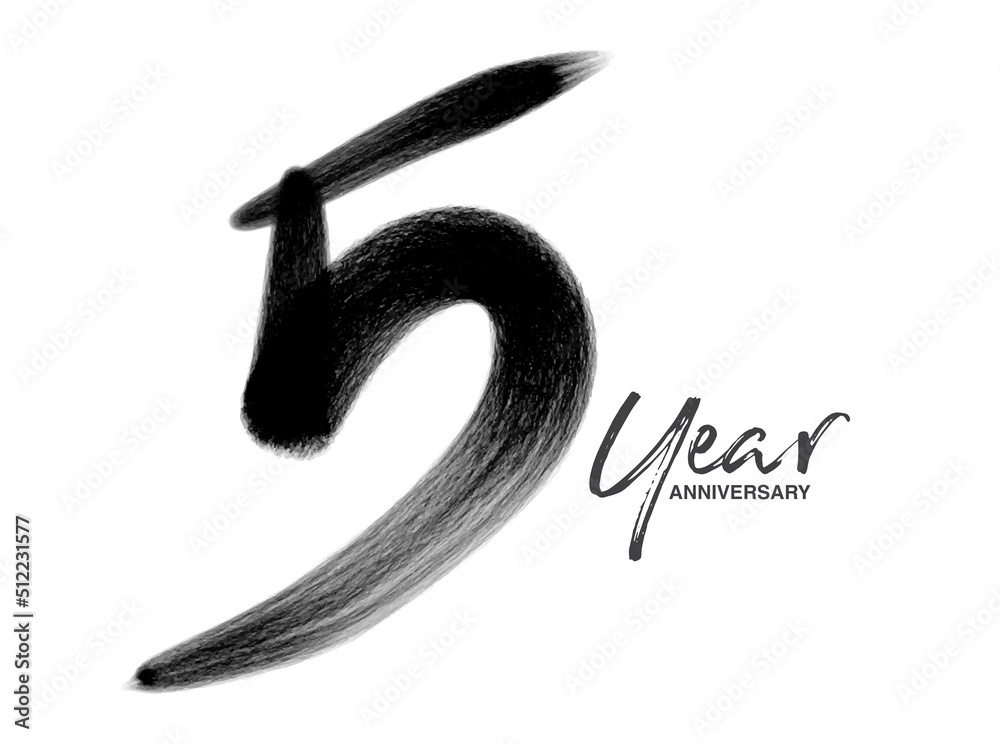 5 Years Anniversary Celebration Vector Template, 5 Years logo design ...