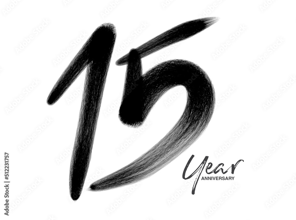 15 Years Anniversary Celebration Vector Template, 15 Years logo design ...