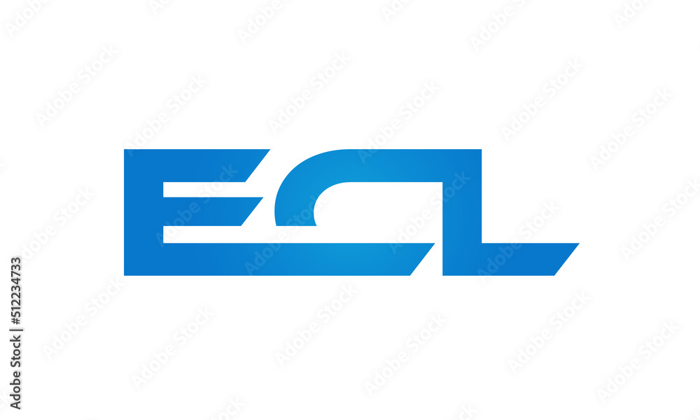 Connected ECL Letters logo Design Linked Chain logo Concept Stock ...