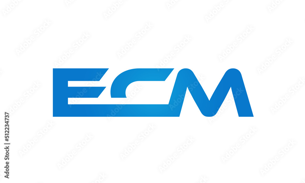 Connected ECM Letters logo Design Linked Chain logo Concept Stock ...