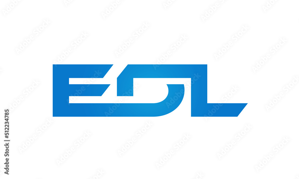 Connected EDL Letters logo Design Linked Chain logo Concept Stock ...
