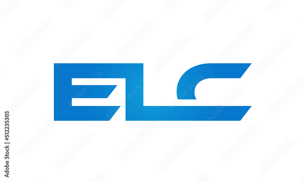 Connected ELC Letters logo Design Linked Chain logo Concept Stock ...