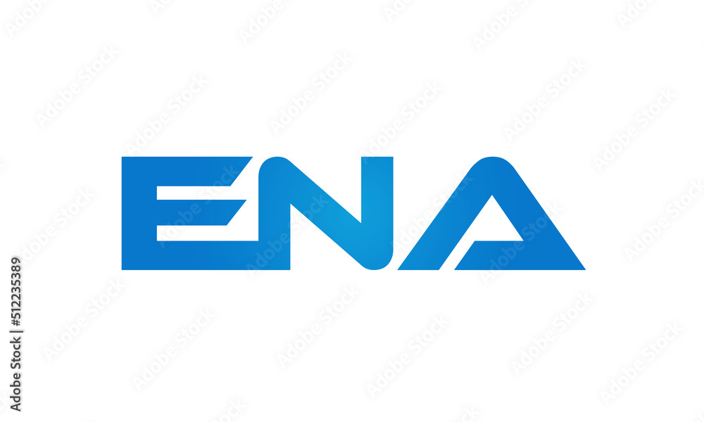 Connected ENA Letters logo Design Linked Chain logo Concept Stock ...