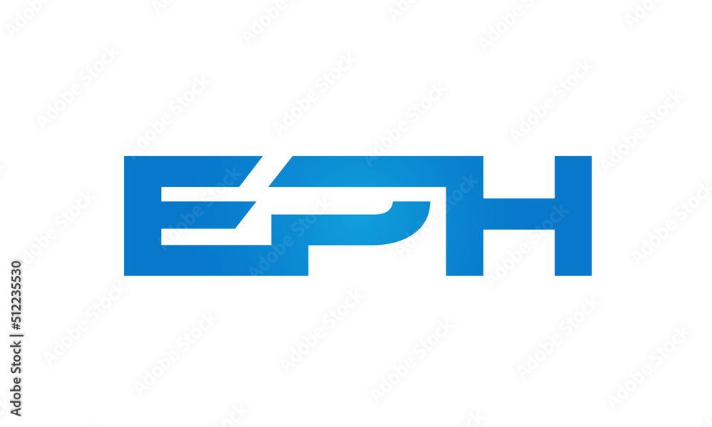 Connected EPH Letters logo Design Linked Chain logo Concept Stock ...