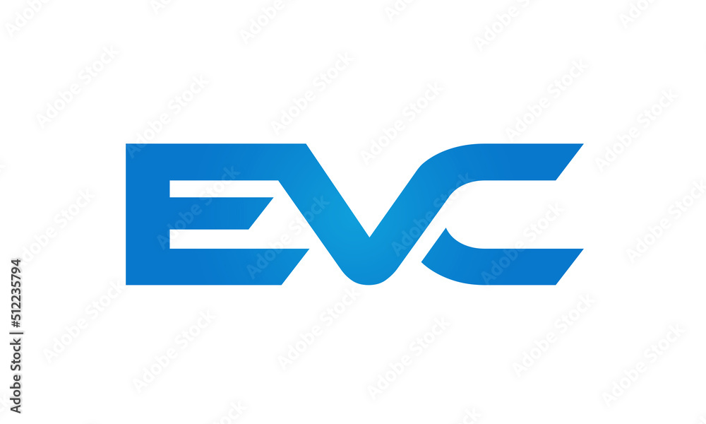 Connected EVC Letters logo Design Linked Chain logo Concept Stock ...