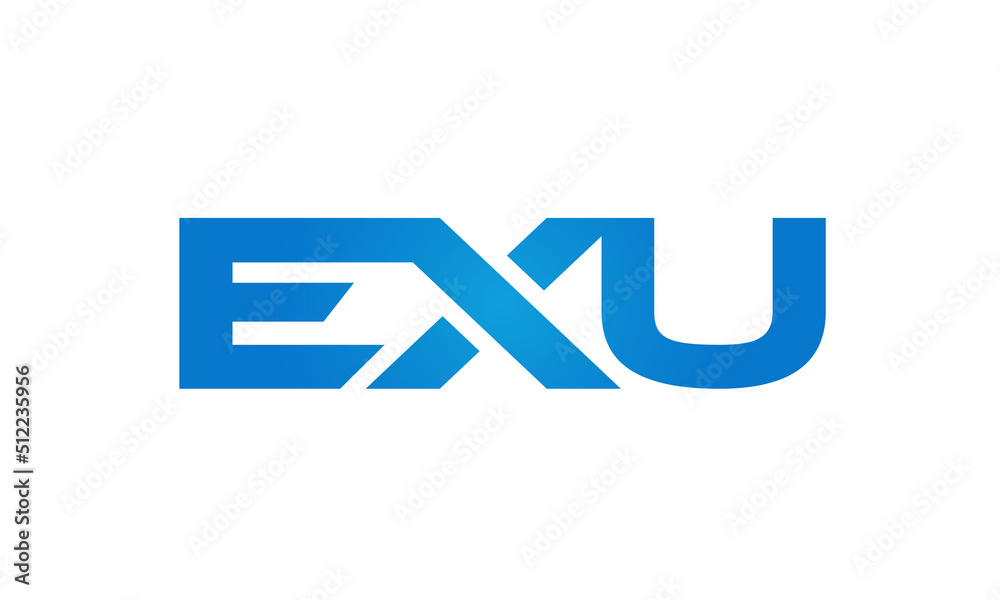 Connected EXU Letters logo Design Linked Chain logo Concept Stock ...