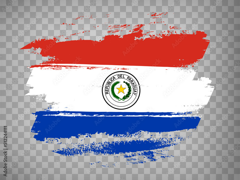 Flag Paraguay brush stroke background. Flag of Republic of Paraguay on ...