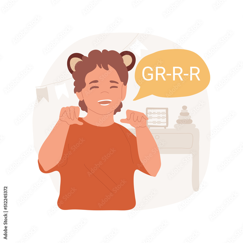 Pretending an animal isolated cartoon vector illustration. Play pretend ...