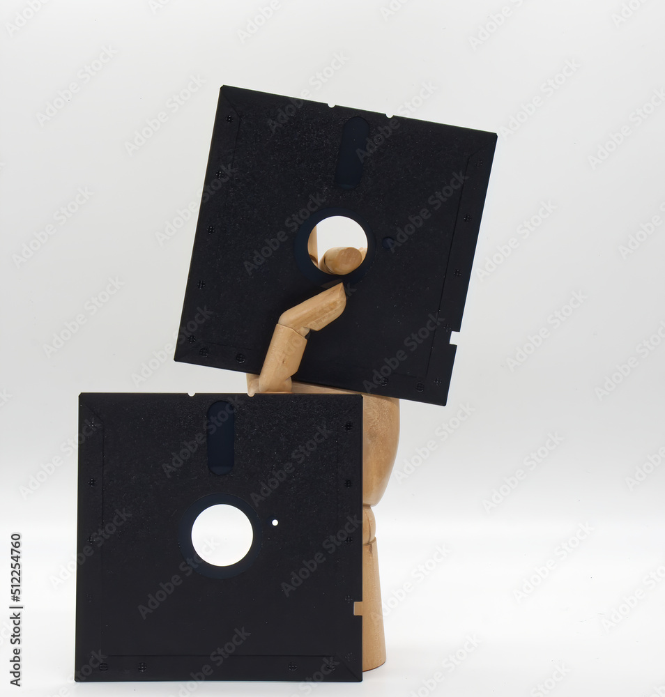 Vintage Floppy Disk 5.25 inch. Retro storage technology on white ...