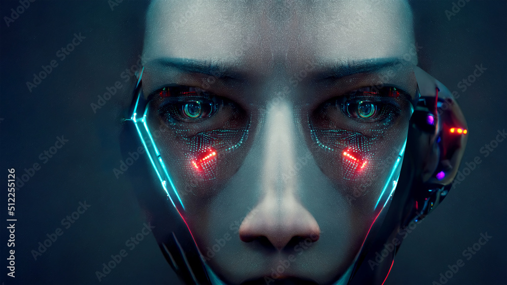 Artificial Intelligence face, AI becoming sentient, Robots Rise ...