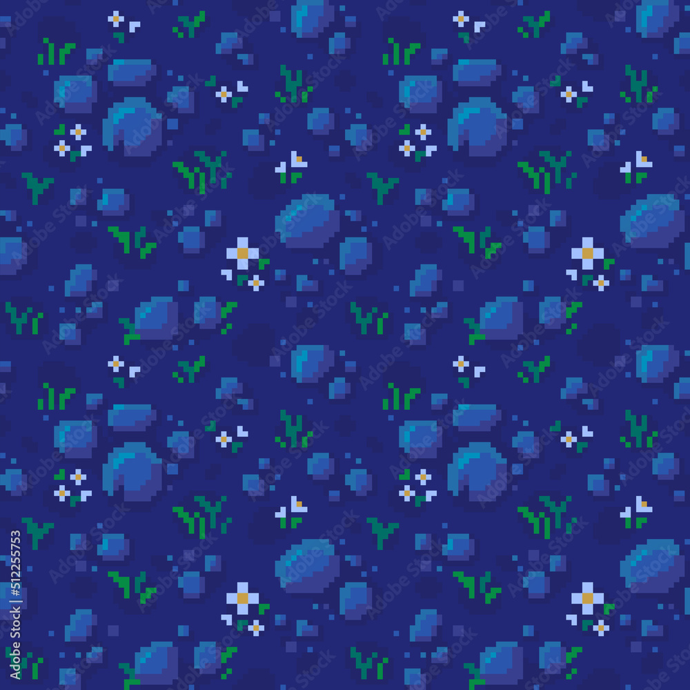 Pixel art ground surface. Stone texture seamless tile backdrop Stock ...