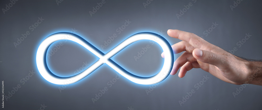 Human hand showing a Infinity symbol. Stock Photo | Adobe Stock