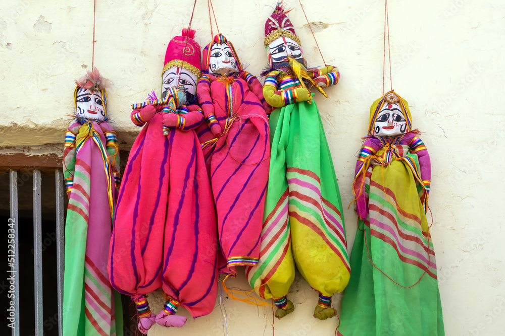 Colorful Indian puppets for sale in Mandawa India Stock Photo | Adobe Stock