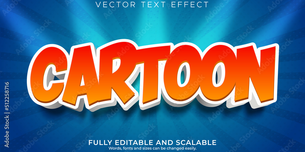Cartoon bold text effect, editable funny and comic text style Stock ...